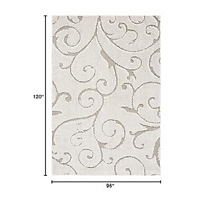 SAFAVIEH Laguna Shag Collection Area Rug - 8' x 10', Cream & Beige, Non-Shedding & Easy Care, 1-inch Thick Ideal for High Traffic Areas in Living Room, Bedroom (SGL455-1113)