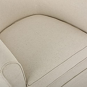 Christopher Knight Home Cecilia Swivel Chair with Loose Cover, Natural Fabric, Dimensions: 28.74”D x 27.50”W x 27.17”H