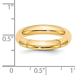 Roy Rose Jewelry 14K Yellow Gold 4mm Standard Comfort-Fit Wedding Band Ring Size 7.5
