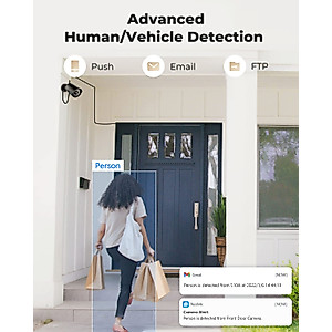 REOLINK 16 Specs RLC-510A-Black Bundle 16 Channel PoE NVR 4TB Hard Drive Installed,Outdoor IP Surveillance Cameras, 5MP Security Camera System, 100FT Night Vision,Human/Vehicle Detection