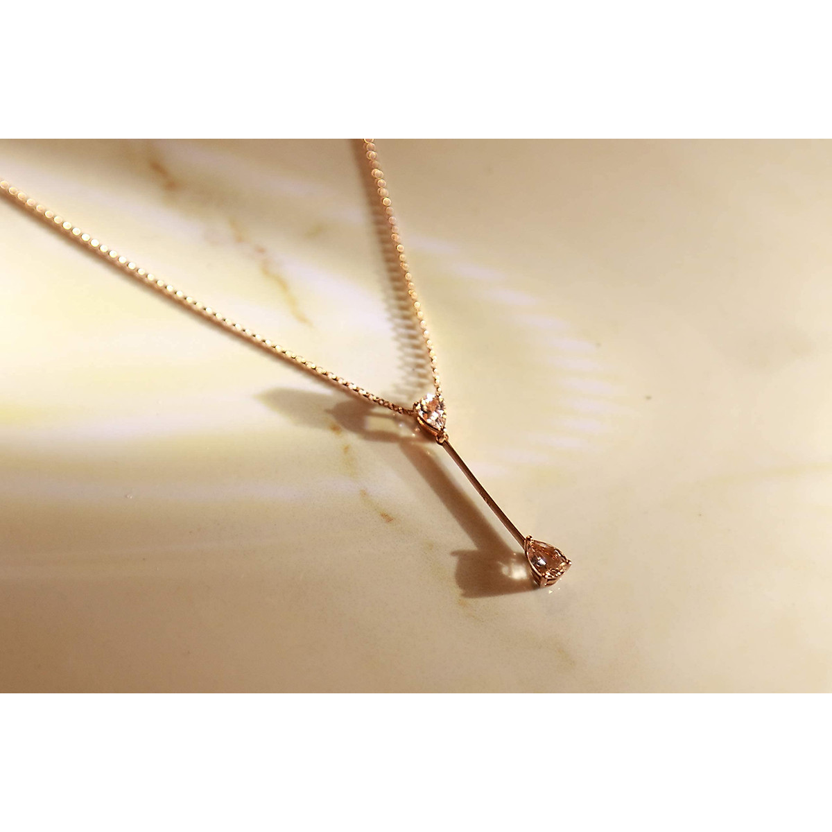 Gin & Grace 10K Rose Gold Genuine Morganite Necklace for Women