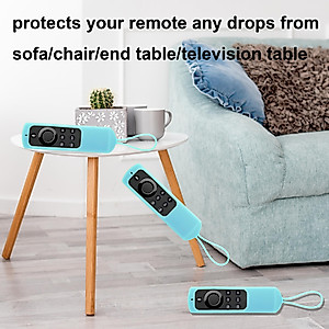 TOKERSE 2 Pack Glow FireStick Remote Cover 1st Gen, Silicone Protective Sleeve Case Cover Compatible with Fire TV (2017 Edition) (2nd Gen) / Fire TV Stick 1st Gen Remote Glow in The Dark - Blue Green