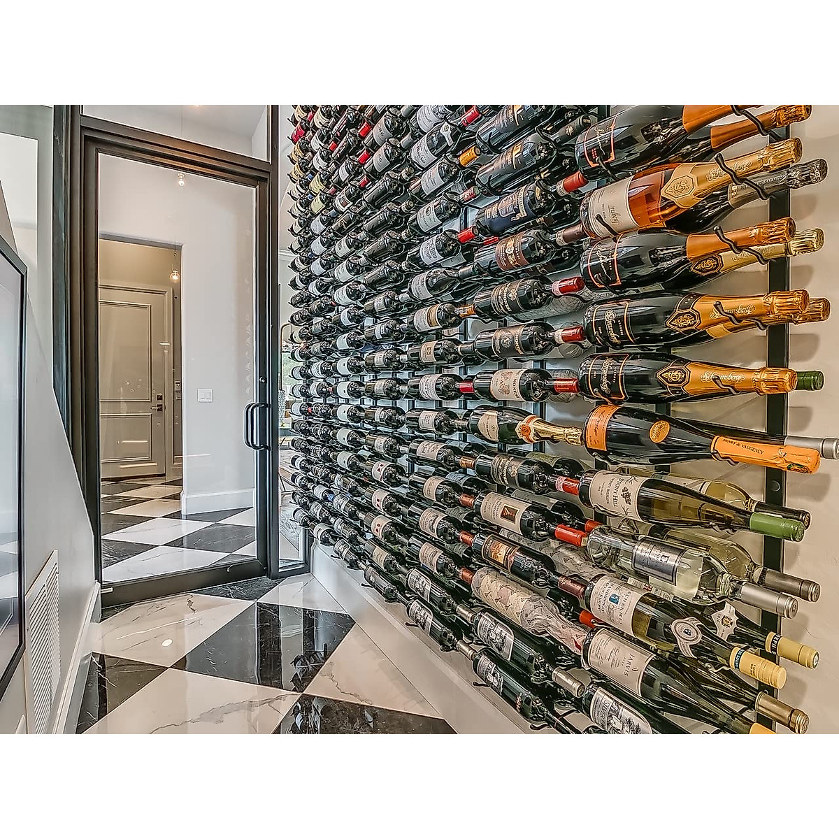 W Series Luxe Wine Rack 6 - Double Depth, Metal Wall Mounted Wine Rack - Modern, Easy Access Wine Storage - Space Saving Wine Rack with Storage Capacity (36 Bottles, Golden Bronze)