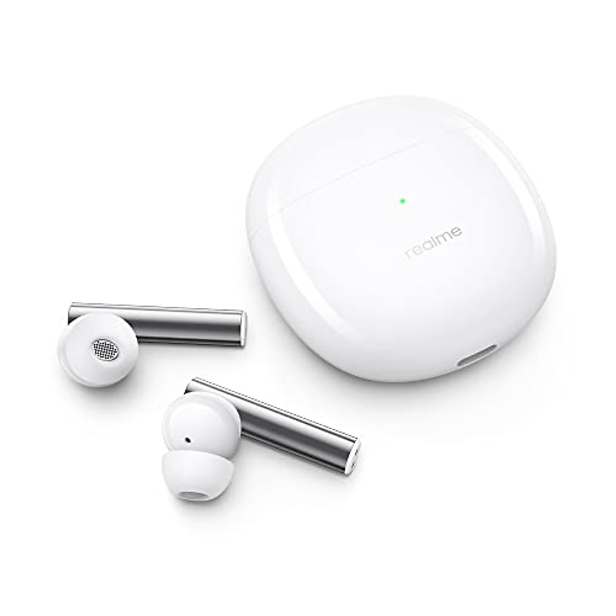 realme Buds Air 2 Earphone 25h Battery Life IPX5 Waterproof Transparency Mode Active Noise Cancellation Hi-Fi 88ms Super Low Latency Bass Boost Driver, White