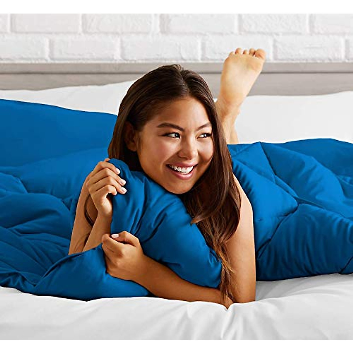 Utra Soft Bed in Bag 1000 Series Egyptian Cotton 3 Piece 500 GSM Warm Comforter Set ( Comforter + 2 Pillow Cases ) Bedding Set Full Royal Blue