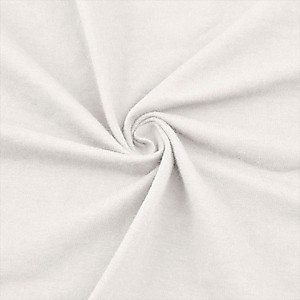 Stylish FABRIC Solid Color Cotton Lycra Combed 7oz Spandex Stretch Jersey Knit Fabric, Off White 1 Yard
