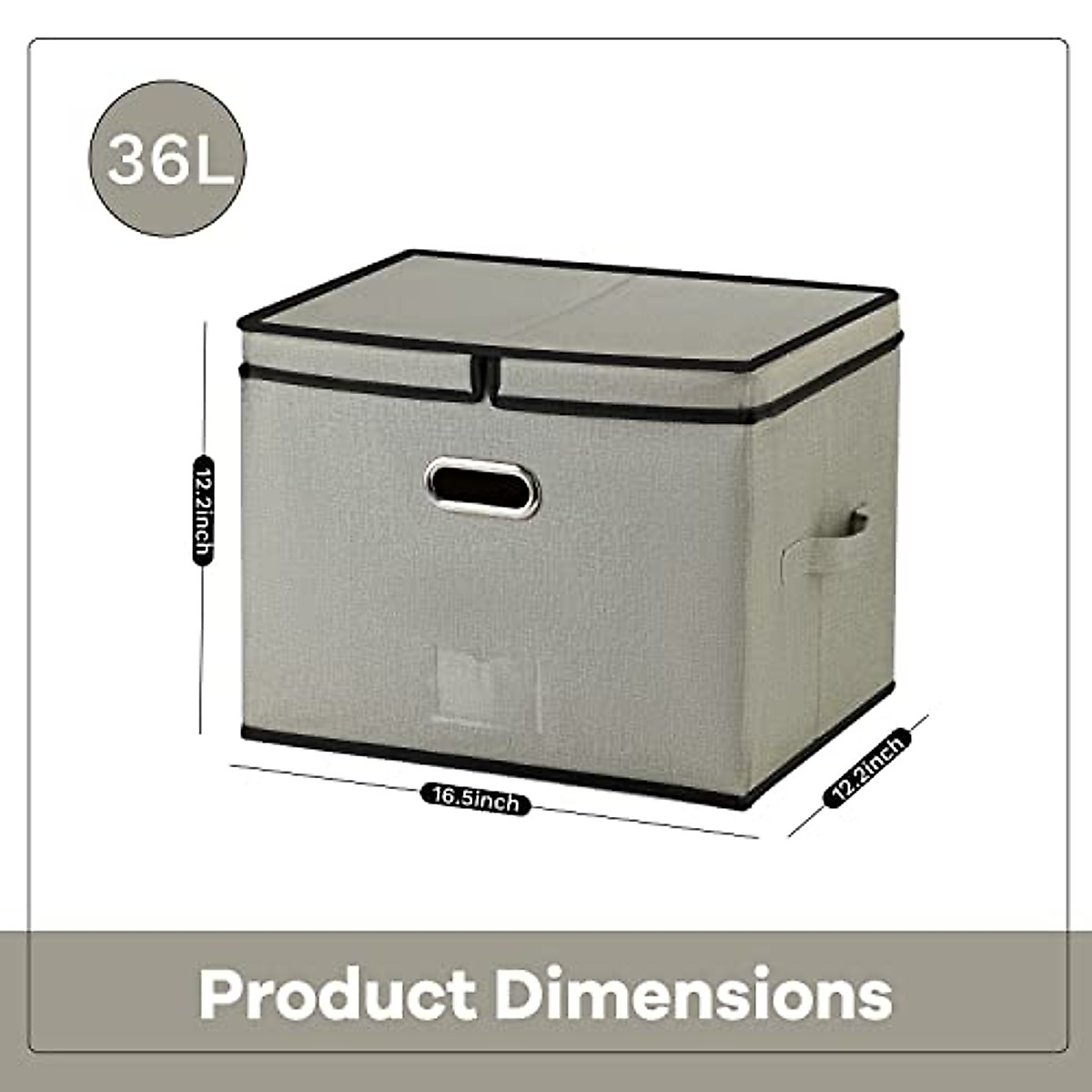 2 Pack Foldable Large Storage Bins with Lids , Stackable Storage Bins with Lids, Fabric Storage Bins Boxes Organizer Containers with PP Board, Collapsible Closet Bins with Label Window for Organizing Closet Shelves Nursery Room-Cyan.