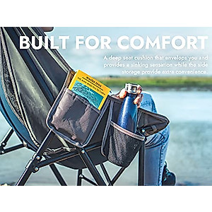 Dowinx Folding Rocking Camping Chair, Portable Outdoor Rocker for Patio, Garden, Lawn, Supports up to 300 lbs, Black