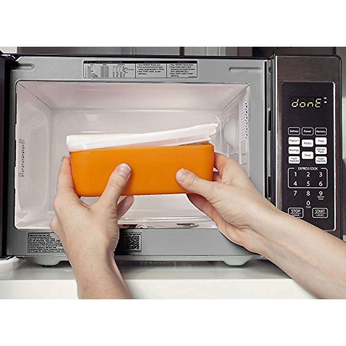 Frego Award-Winning Plastic-Free Glass and Silicone Food Container | 4 Cups | Orange