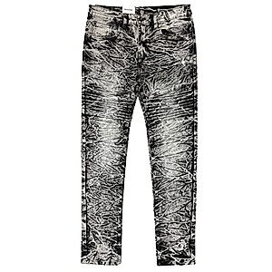Southpole Men's Stretch Biker Denim Skinny Jeans, Marble Grey Black