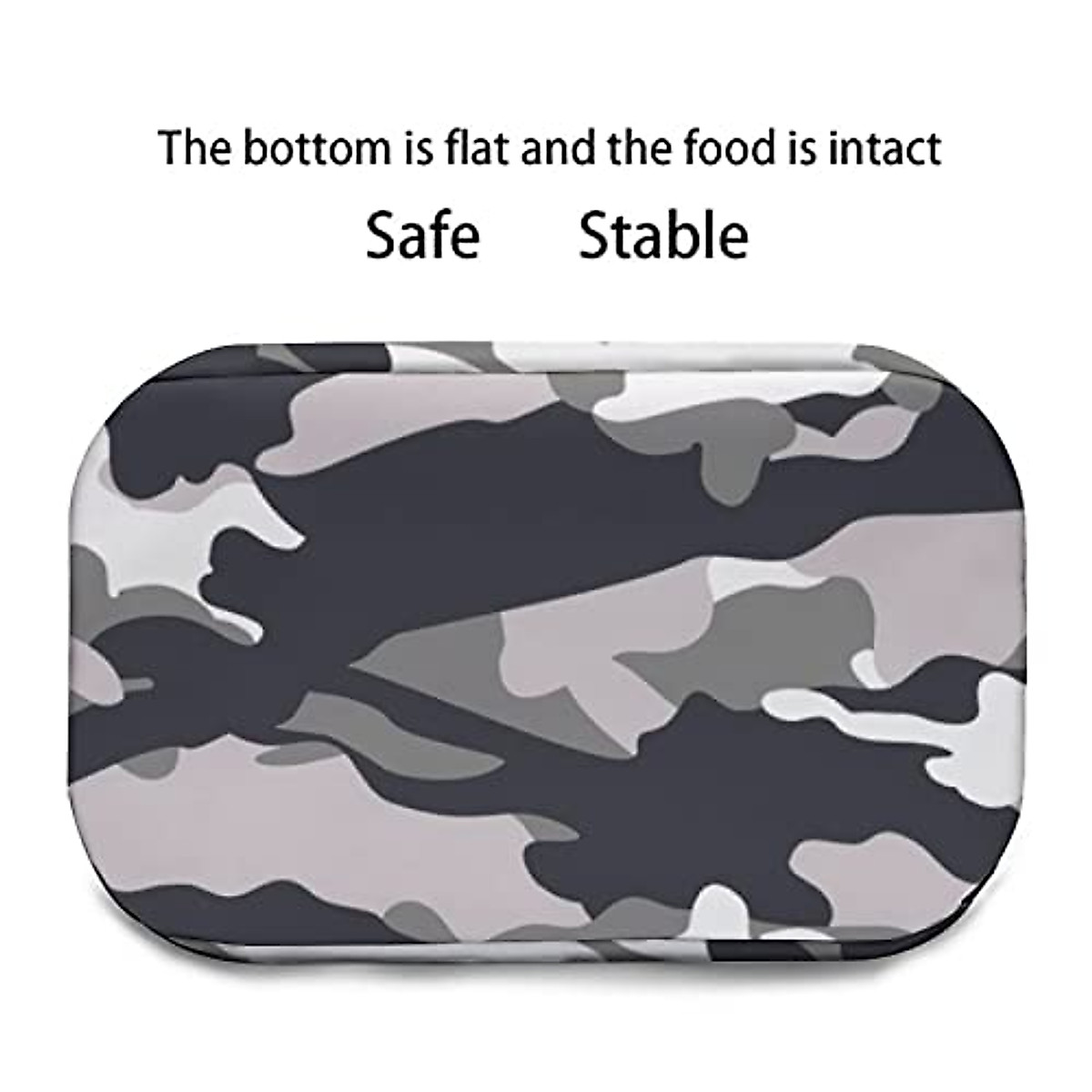 Gray Green Camouflage Printed Lunch Box Tote Bag with Handles and Shoulder Strap for Men Women Work Picnic
