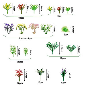 NWFashion 130PCS Model Trees Miniature Plants Fairy Garden Artificial Trees Railroad Scenery(Tree)