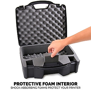 CASEMATIX Portable Printer Carry Case Compatible with HP Officejet 250 Wireless Mobile Printer, Ink Cartridges and Power Cable