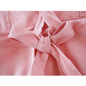 Cute Retro Apron Vintage Ruffle Kitchen Cooking Apron with Pockets for Women Pink