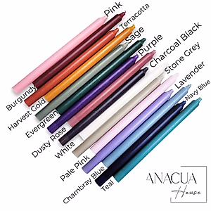 Anacua House | Navy Blue | 12 Inch Vertical Taper Candles | Solid Color | Smokeless | Dripless Candle Stick