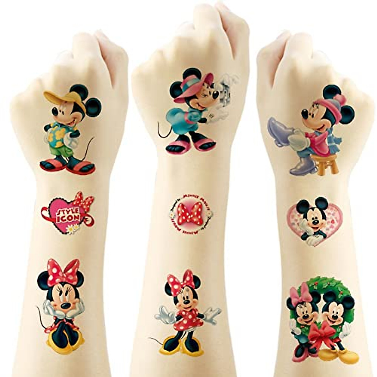Minnie Party Supplies,Minnie Birthday Party Supplies,Mouse Birthday Party Supplies, tattoo stickers, large Mickey and minnie balloons,STICKY HANDS toys,Spiderman Stretchy Window-Crawler and so on