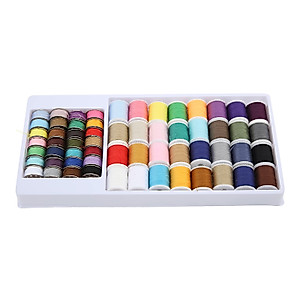 Sewing Thread Set 60 Shaft Multicolor - Practical Polyester Thread for Sewing Machine, Includes Reusable Bobbin, Needle Threaders, Embroidery Needles - Sewing Machine Accessories