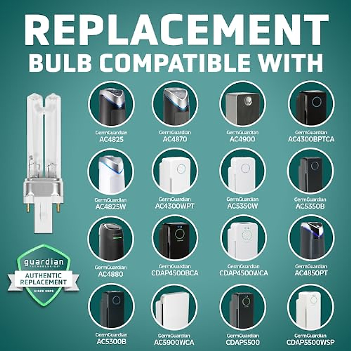 GermGuardian LB4000 Genuine UV-C Replacement Bulb for AC4300BPTCA, AC4825, AC4850PT & AC4900CA Germ Guardian Air Purifiers