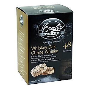 Bradley Smoker Bisquettes for Grilling and BBQ, Whiskey Oak Special Blend, 48 Pack