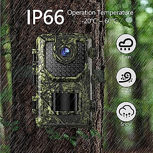 Trail Cameras with Night Vision Motion Activated Waterproof, Game Camera 32MP 1296P, Hunting Camera with 0.1S Trigger Speed, 120°Wide Angle Deer Camera with No Glow Infrared LEDs for Outdoor Wildlife