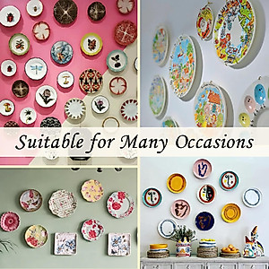 COIDEA 3 Pieces Plate Hangers for Wall, 6 8 10 Inch Plate Hangers, Stainless Steel Invisible Wire Plate Holder with 3 Pack Wall Hooks, Compatible 5 to 10.5" Decorative Antique Plates and Arts