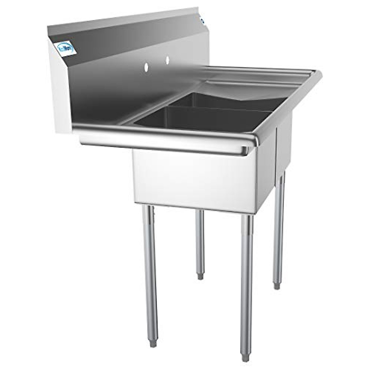 KoolMore - SB121610-12B3 2 Compartment Stainless Steel NSF Commercial Kitchen Prep & Utility Sink with 2 Drainboards - Bowl Size 12" x 16" x 10"