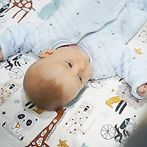 Babygoal Pack n Play Baby Play Playard Sheets,Organic Cotton,2 Pack Portable Playard Mattress Cover 27x39x4 inches,2CYXW12-B