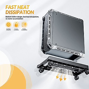 Computer Tower Stand CPU Stand - iDsonix Ventilated PC Tower Stand, Under Desk CPU Holder Mobile PC Floor Stand with 4 Caster Wheels Fits for Gaming PC