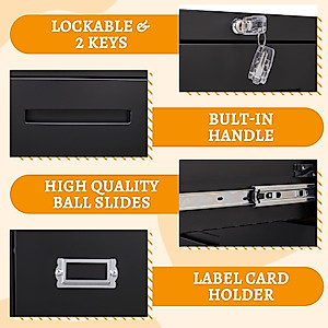 STANI Lateral File Cabinet, 4 Drawer Metal Storage File Cabinet with Lock, Metal Lateral File Cabinet for Home and Office, Assembly Required