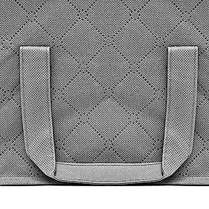 Sorbus Foldable Storage Bag Organizers, Large Clear Window & Carry Handles, Great for Clothes, Blankets, Closets, Bedrooms, and more (3-Pack, Gray)