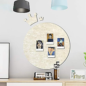 Round Felt Board, self-Adhesive Bulletin Board for Home Office Kitchen, Kindergarten Color Background Wall Sticker