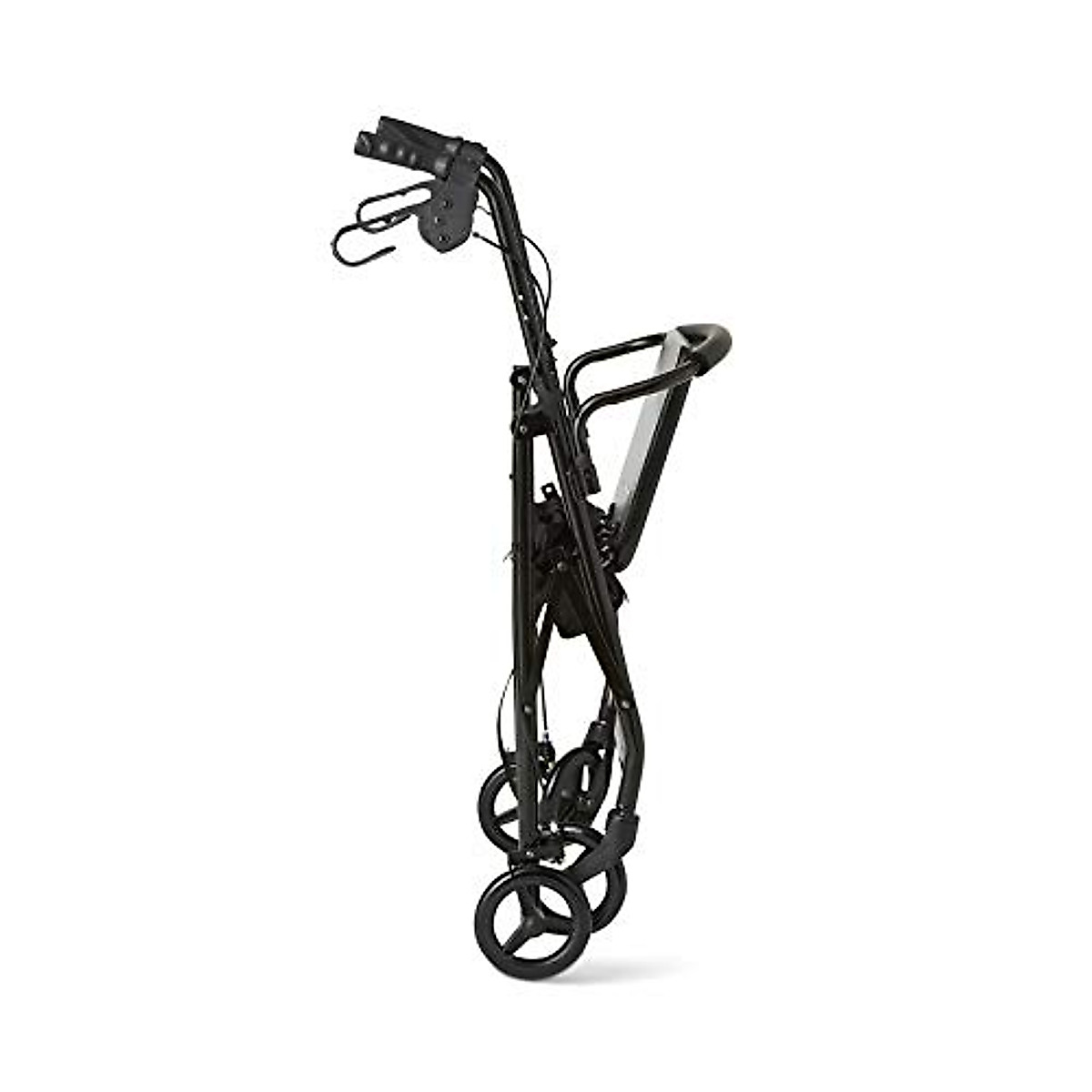 Medline Aluminum Rollator Walker with Seat, Folding Mobility Rolling Walker has 6 inch Wheels, Black