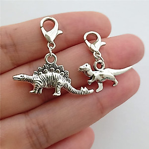 3pcs Dinosaur Clip on Charm, Planner/Zipper Pull/Bag Charm/Case/Lanyard Charm, Stitch Marker, Dino Jewelry