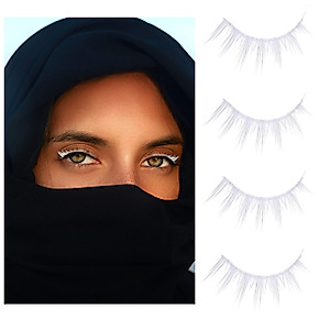 Kare & Kind White False Eyelashes - Lightweight and Natural Looking Fake Extensions - Ideal for Cosplays, Masquerades, Costume Parties, Photoshoots - Easy to Apply -2 Pairs