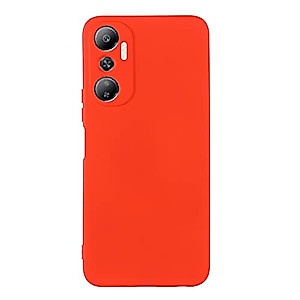 Case for Infinix Hot 20, Liquid Silicone Protective Phone Case for Infinix Hot 20 with Silicone Lanyard, Slim Thin Soft Shockproof Cover for Infinix Hot 20 Silicone Case Red