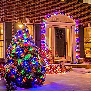 ZOFUNNY 2 Pack C6 Christmas String Light Decor, Total 32.8Ft 100LED Timer 8 Mode Battery Operated Waterproof Xmas Fairy Lights Garden Christmas Tree Decor Home Indoor Outdoor Party, 50LED 16.4Ft Each