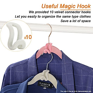 50+10 Pack Non-Slip Velvet Hangers Suit Clothes Hanger Space Saving Hangers 15~20LBS Heavy Duty Hangers 17.5"