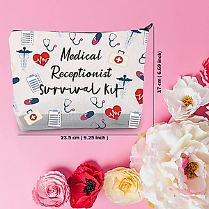 TSOTMO Medical Receptionist Gift Doctor Nurse Gift Healthcare Gift Medical Assistant Zipper Pouch Gift Medical Staff Gift Medical Appreciation Gift (Medical Recep)