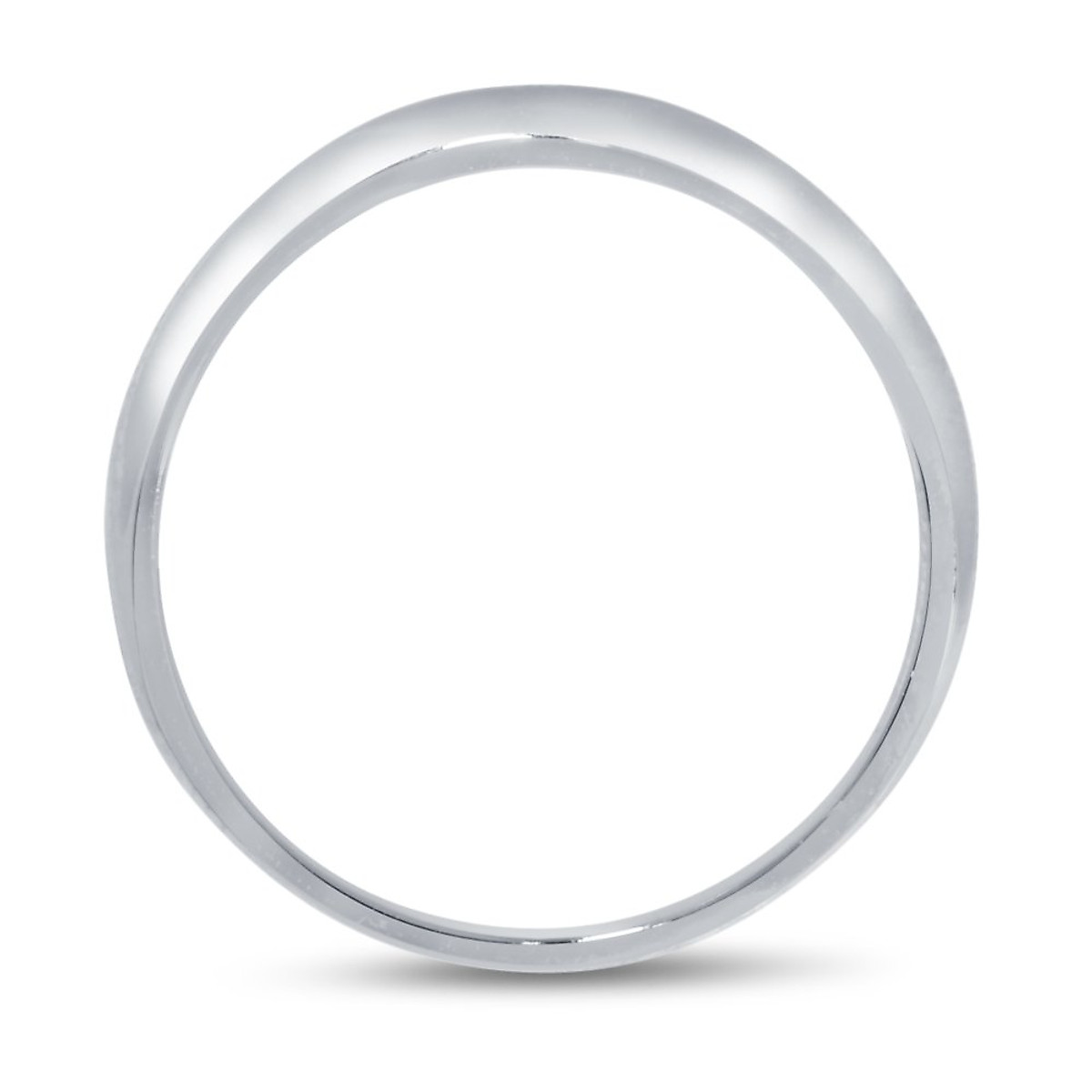 Size - 7.5 - Solid 14k White Gold 2mm Plain Classic Traditional Knife Edge Anniversary Ring Wedding Band