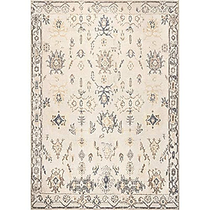 nuLOOM August Machine Washable Tribal Area Rug, 4' x 6', Light Grey