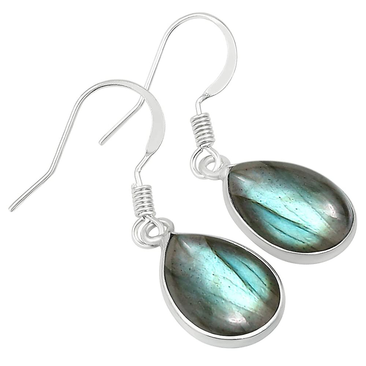 10.65 Cts Natural Labradorite Dangle Earrings For Women, Handmade Birthstone Jewelry Mother'S Day Gifts For Mom Wife