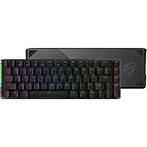 ASUS ROG Falchion Wireless 65% Mechanical Gaming Keyboard | 68 Keys, Aura Sync RGB, Extended Battery Life, Interactive Touch Panel, PBT Keycaps, Cherry MX Blue Switches, Keyboard Cover Case (Renewed)