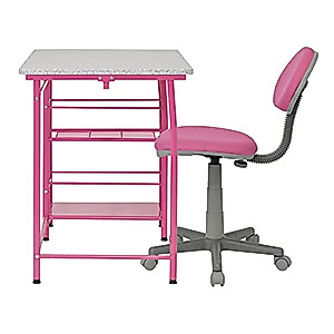Calico Designs Study Zone II Student Desk and Task Chair 2 Piece Set, Pink