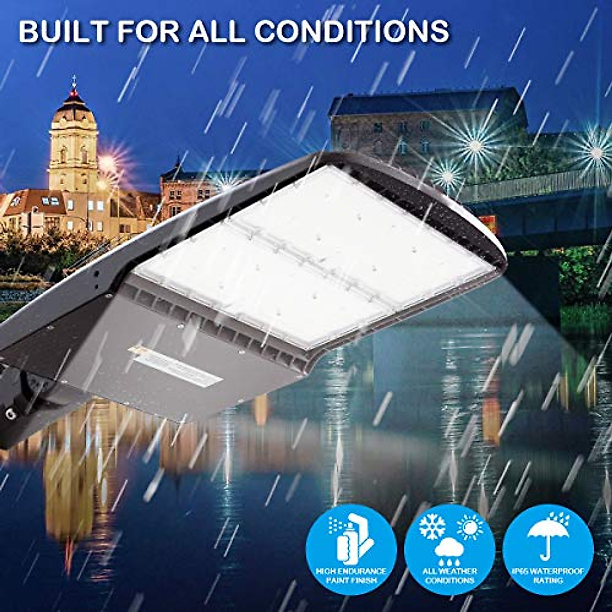 WAHADI 4 Pack 300W LED Parking Lot Lights,5700K Daylight White Shoebox Pole Light, 750W MH/HPS Replacement, Waterproof Outdoor Area Street Court Security Lighting Fixture,UL DLC Listed