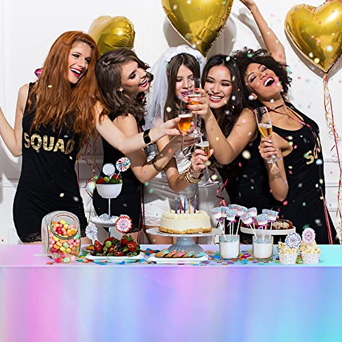 3 Pack Iridescent Tablecloth, 54" x 108" Birthday Party Table Cloths Iridescence Plastic Disposable Table Covers Iridescent Disco Party Decorations, Mermaid Birthday Decor Tablecloth for Buffet Table