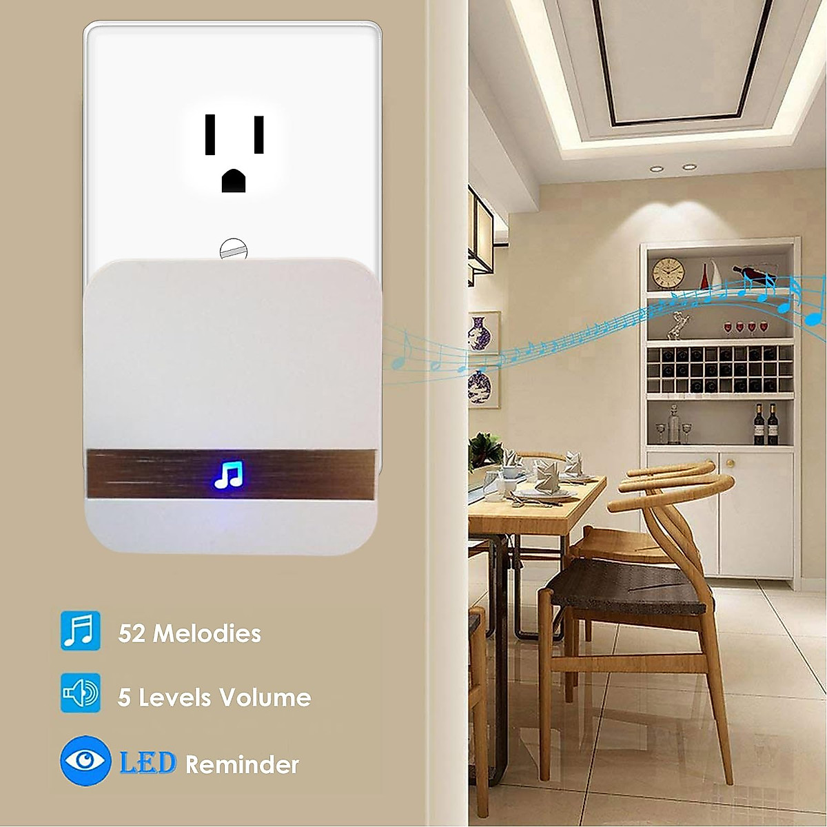 Caregiver Pager Wireless Life Alert Systems for Seniors IP55 Waterproof, Fall Alert Devices for Elderly, Panic Buttons with Necklace (2 call buttons + 3 receivers)