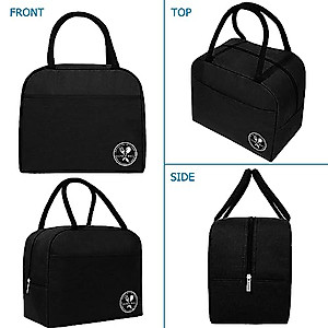 10L 19Cans Insulated Lunch Bag for Women Men, Reusable Lunch Box for Office Work Picnic Beach Travel, Leakproof Soft Cooler Tote Bag Freezable Lunch Bag for Adult, Black