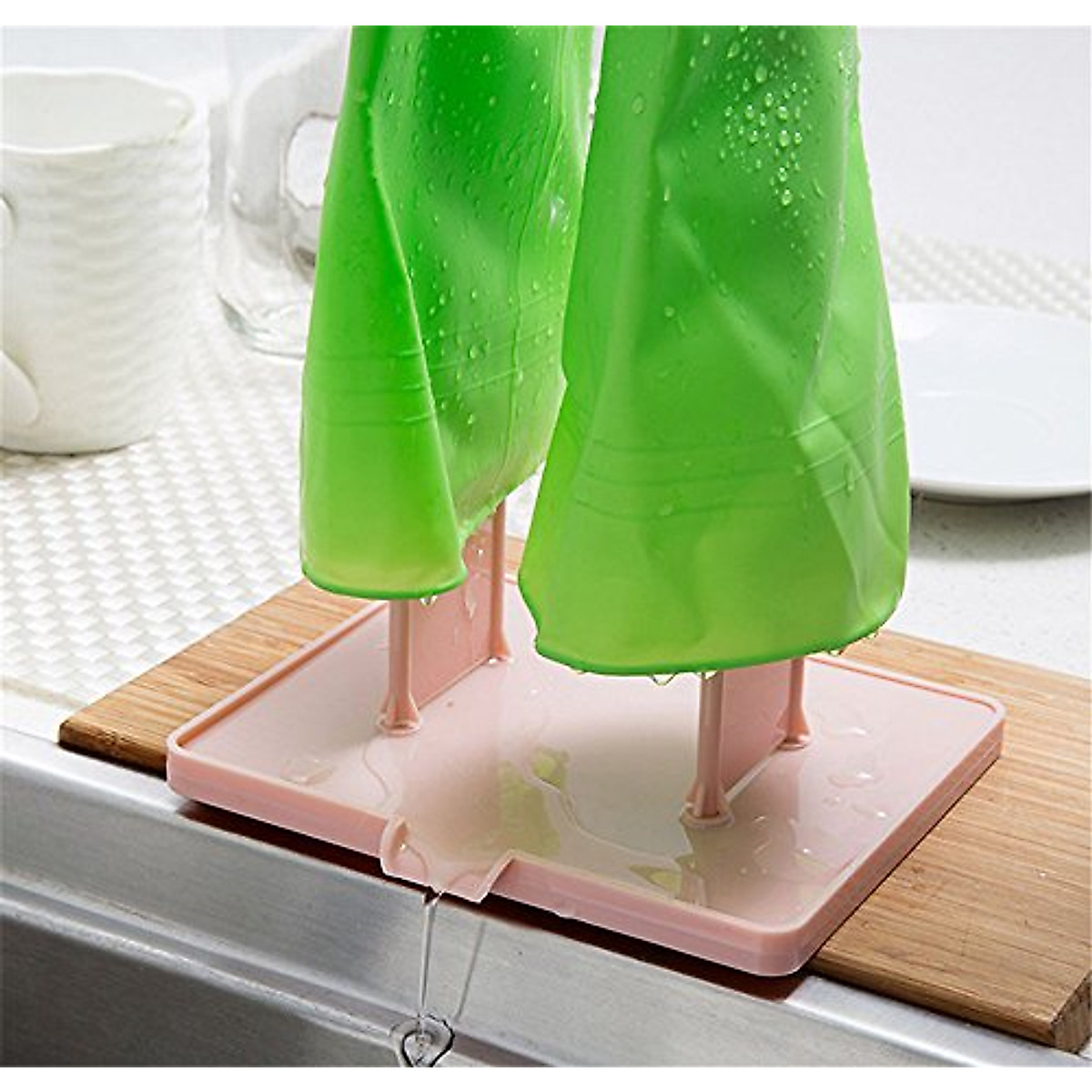 2 Pieces Kitchen Rubber Gloves Racks Drain Towel Storage Holders Home Cleaning Tool Drying Rack Sink Accessories