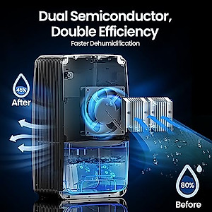 AlohaAir Dehumidifier for Home with Drain Hose, 95 OZ Dehumidifiers for Room, Quiet, Aromatherapy, Timer, Auto Shut-off, Dehumidifiers for Bathroom, Bedroom, Closet, RV & Basement