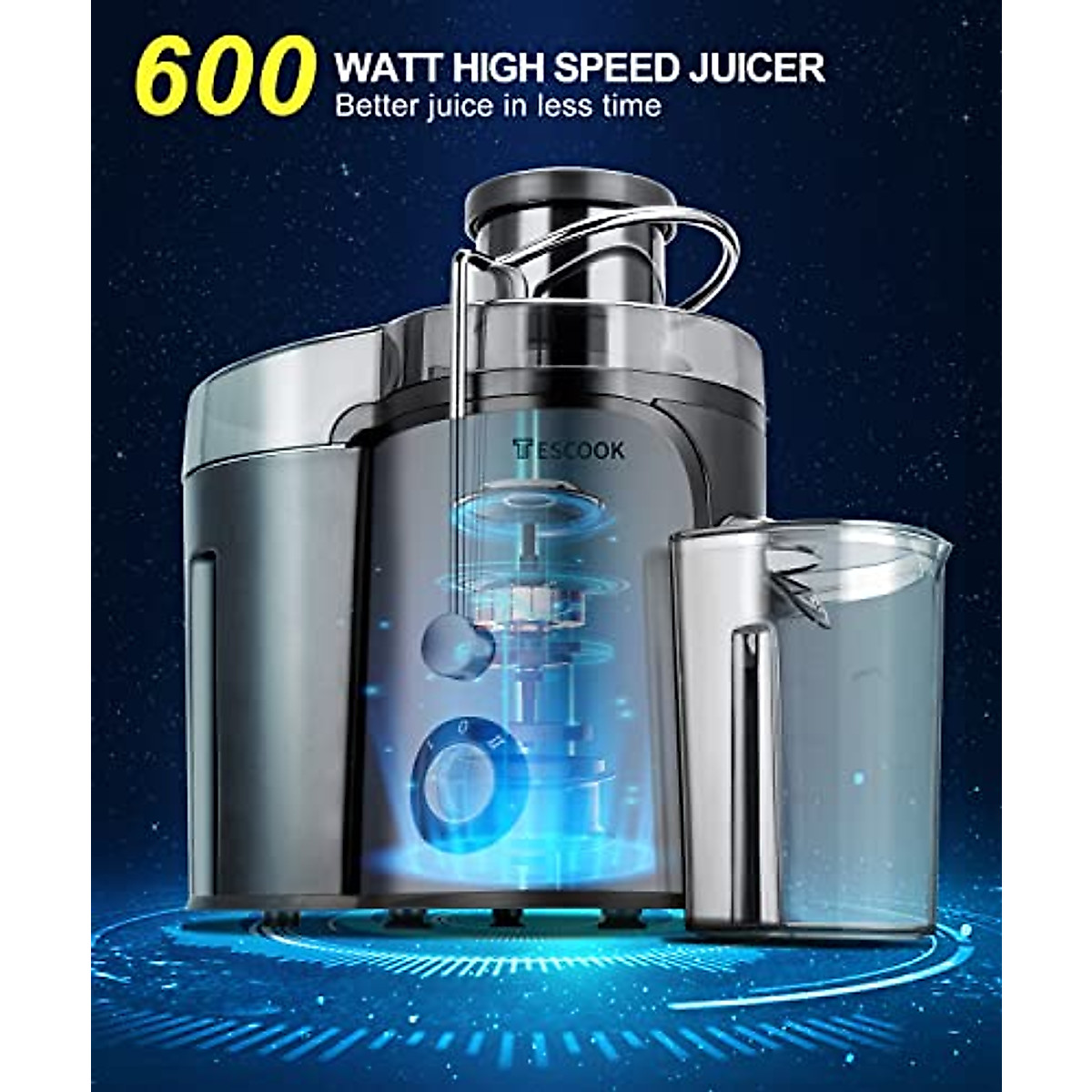 Juicer machine, 600w Juicer with Wide Chute